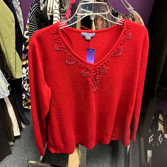 Laura Scott | Sweaters | Laura Scott Red Sweater Xlp | Poshmark